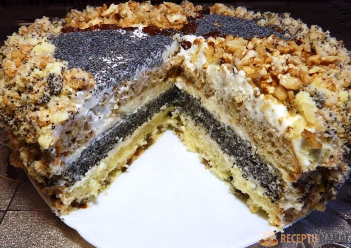 Neįtikėtinai skanus pasakų tortas. Receptas su riešutais, aguonomis ir ...